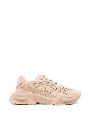 Dolce & Gabbana Airmaster Lace Leather Sneakers - Pink
