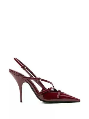 Miu Miu Buckle Detail Slingback Pumps - Red