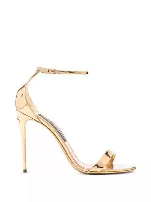 Dolce & Gabbana Keira Calf Leather Sandals - Gold