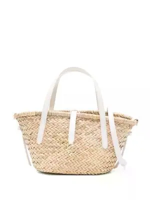 COCCINELLE Woven Tote With Leather Trims - Neutrals