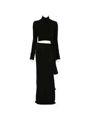 Sportmax Spxscout Tie-detail Maxi Dress - Black