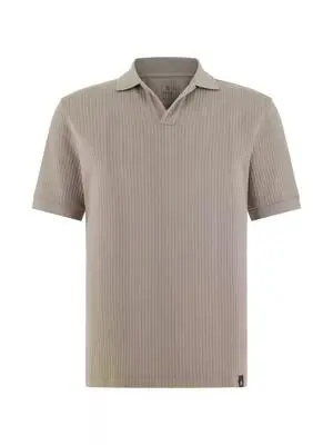 Boggi Milano Jacquard Open-collar Polo Shirt - Neutrals