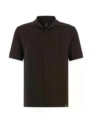 Boggi Milano Jacquard Open-collar Polo Shirt - Brown