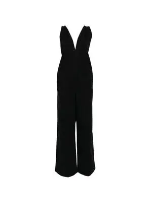 Plan C V-neck Jumpsuit - Black
