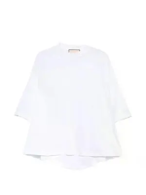 Plan C Curved-hem T-shirt - White