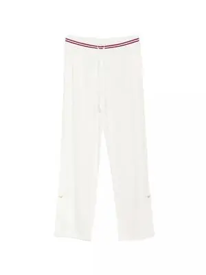 Liu Jo Interlock Drawstring Striped Track Pants - White
