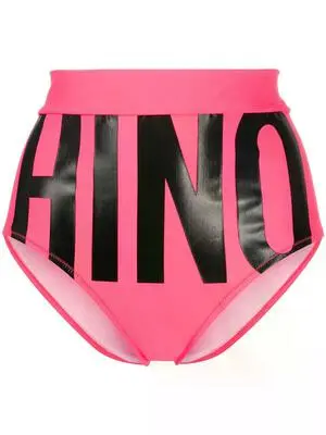 Moschino Logo Print Bikini Bottom - Pink