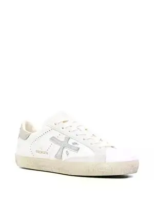 Premiata Stevend Glitter-appliqué Sneakers - Neutrals