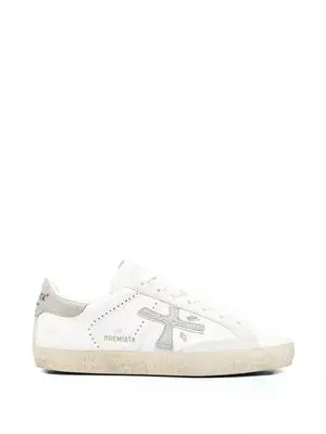 Premiata Stevend Glitter-appliqué Sneakers - Neutrals