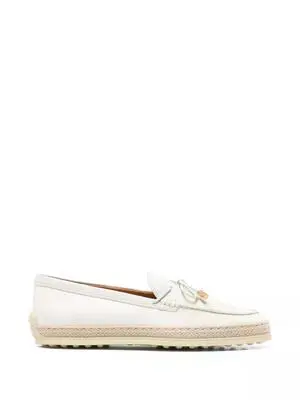TOD'S Tassel Leather Loafers - White