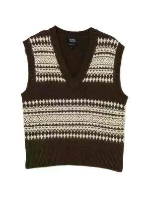 A.p.c. Jacquard Vest - Brown
