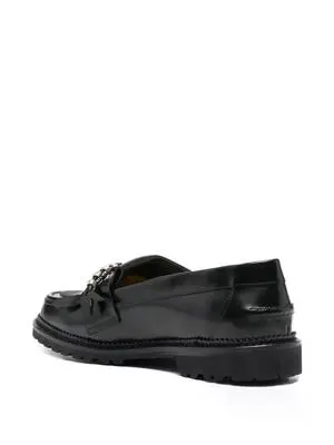 TOGA VIRILIS Leather Loafers With Chain And Tassel Detail
