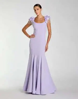 Mac Duggal 3d Floral Embellished Mermaid Gown - Lilac