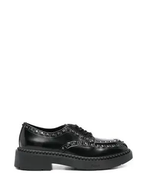 Ash Max Studded Leather Derby Shoes - Black