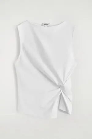 Cos Twist-detail Jersey Top - White