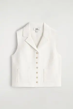 Cos Bouclé-knit Vest White