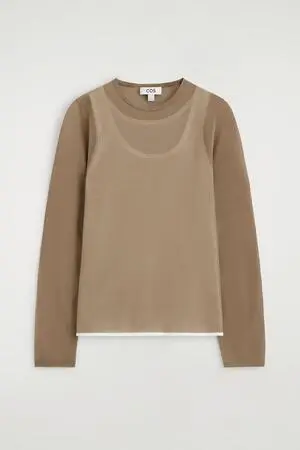 Cos Layered Knit Long-sleeve Top