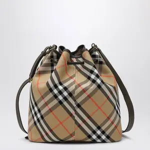 Burberry Medium Bucket Bag With Check Pattern