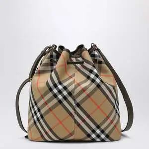 Burberry Medium Check Pattern Bucket Bag