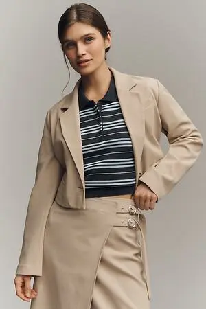 Maeve Cropped Boxy Blazer Jacket