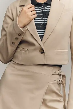 Maeve Cropped Boxy Blazer Jacket