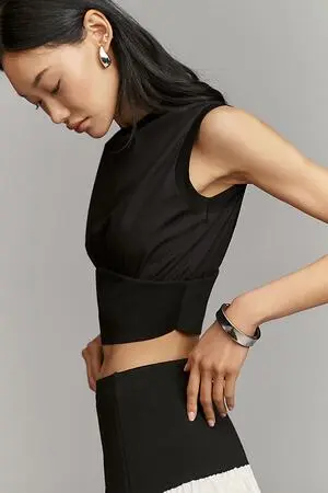 Anthropologie Cotton Sleeveless Waisted Crop Top