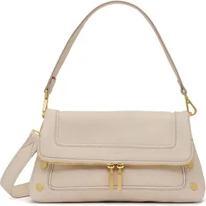 HAMMITT Medium Beverly Leather Shoulder Bag - Catamaran Cream/brushed Gold