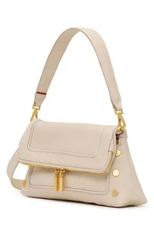 HAMMITT Medium Beverly Leather Shoulder Bag - Catamaran Cream/brushed Gold