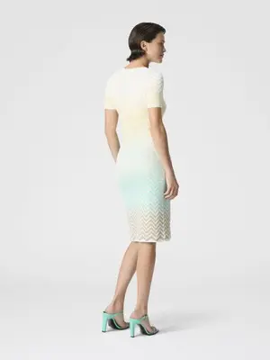 Missoni Midi Dress In Cotton And Viscose Chevron Dégrad - Multicoloured