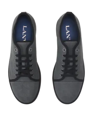 LANVIN Dbb1 Canvas Lace-up Sneakers - Dark Grey