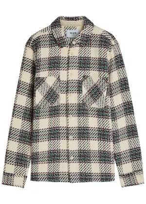 WAX LONDON Whiting Checked Cotton-blend Overshirt - Green