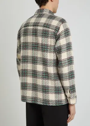 WAX LONDON Whiting Checked Cotton-blend Overshirt - Green