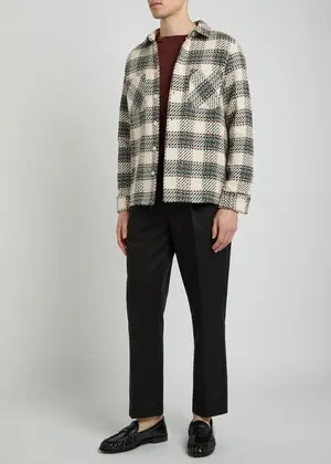 WAX LONDON Whiting Checked Cotton-blend Overshirt - Green