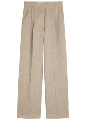 AKYN Perla Linen And Wool-blend Trousers