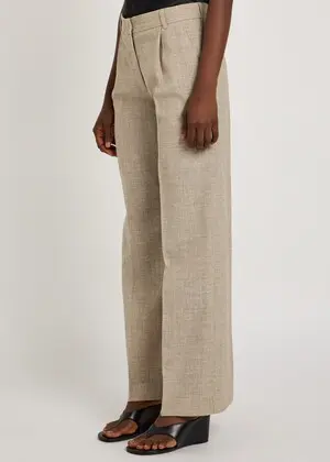 AKYN Perla Linen And Wool-blend Trousers