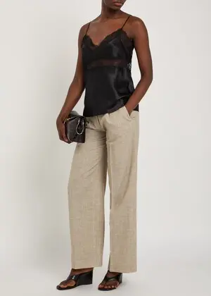 AKYN Perla Linen And Wool-blend Trousers