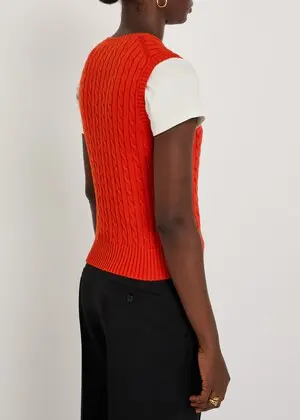 Polo Ralph Lauren Logo-embroidered Cable-knit Cotton Vest