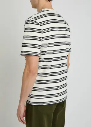 WAX LONDON Dean Striped Textured Cotton T-shirt