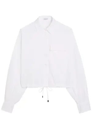 Brunello Cucinelli Drawstring Cotton-poplin Shirt