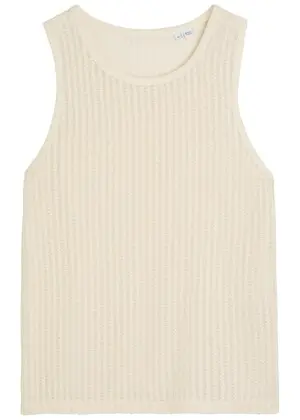 WAX LONDON Prim Cotton-knit Vest - Ecru