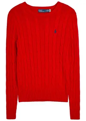 Polo Ralph Lauren Cable-knit Cotton Jumper - Red