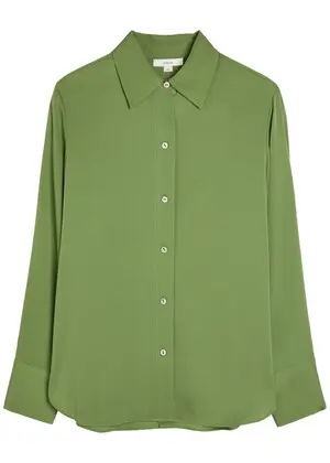 Vince Stretch-silk Blouse - Light Green