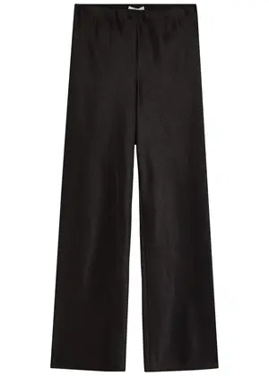 Vince Wide-leg Satin Trousers - Black