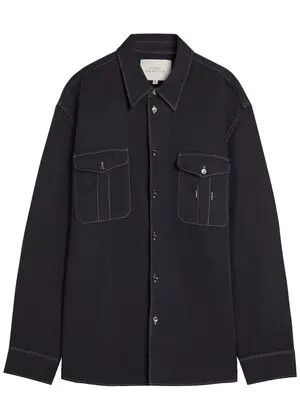 Studio Nicholson Louro Cotton And Linen-blend Shirt - Black