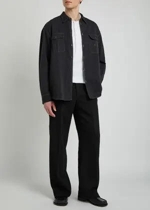 Studio Nicholson Louro Cotton And Linen-blend Shirt - Black
