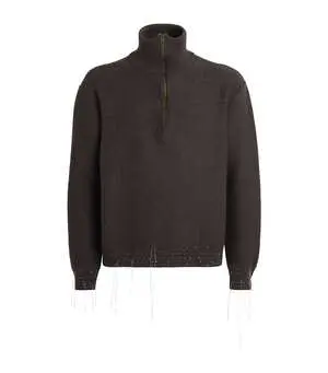 MAISON MARGIELA Wool-blend Quarter-zip Sweater