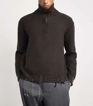 MAISON MARGIELA Wool-blend Quarter-zip Sweater