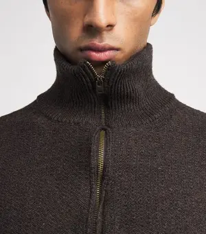 MAISON MARGIELA Wool-blend Quarter-zip Sweater