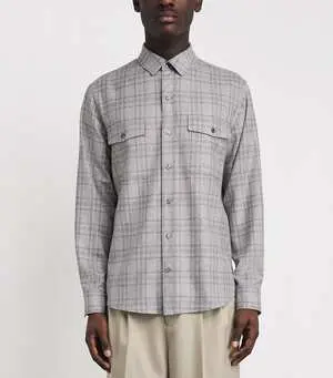 Agnona Silk-wool Check Shirt