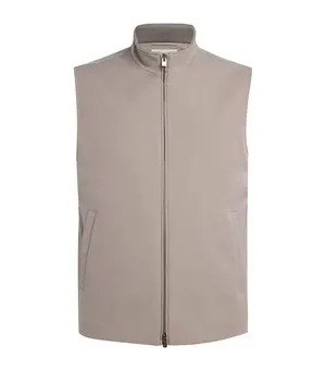Agnona Technical Fabric Gilet - Grey